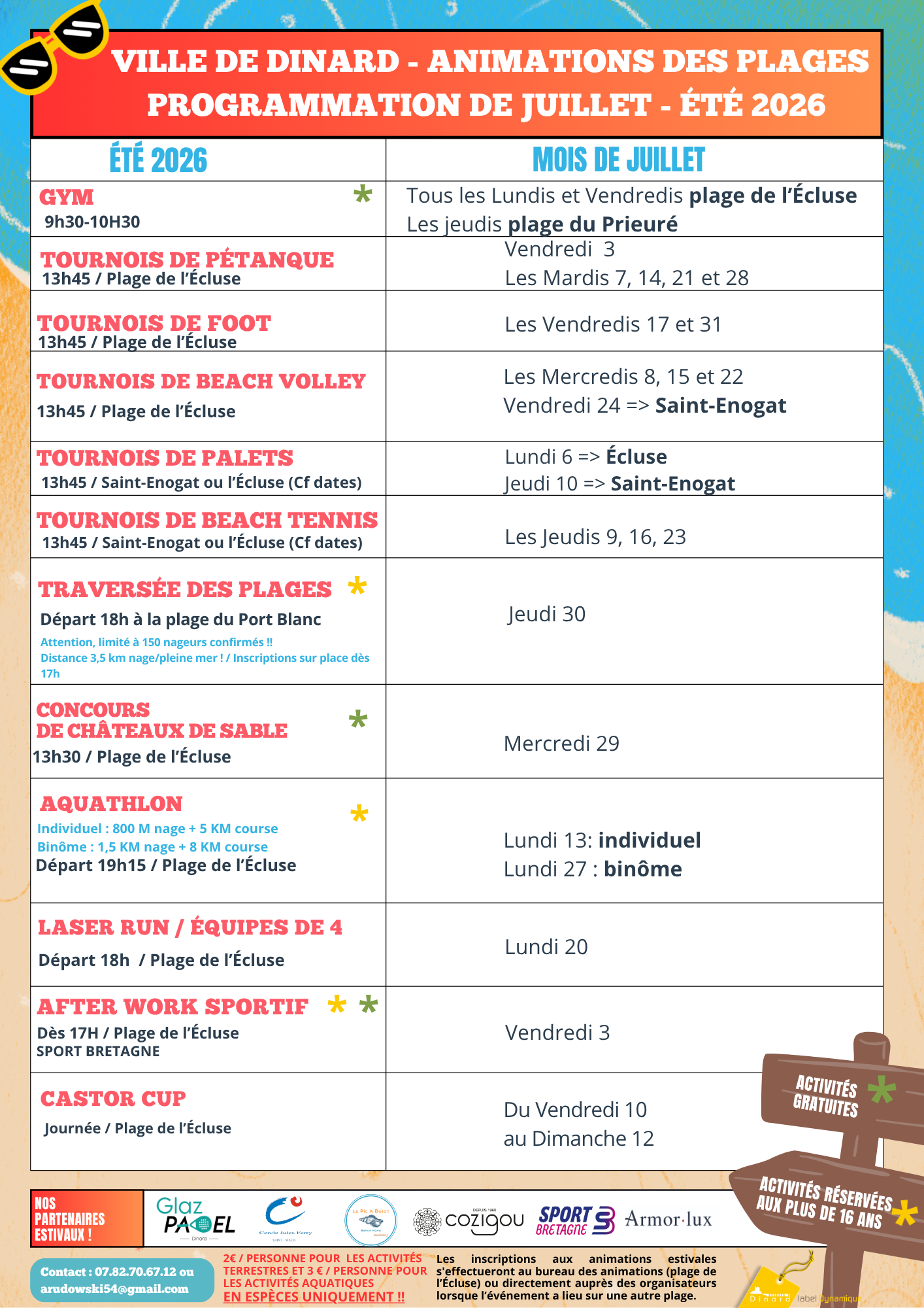 Les animations plages de juillet 2026 - Dinard (35)